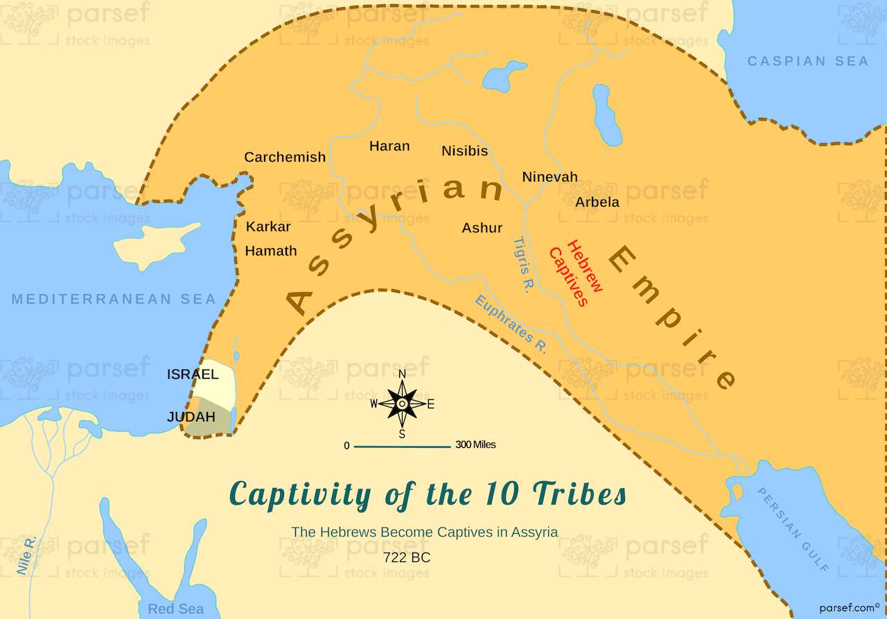 Captivity of the 10 Tribes Map | Clube Filatélico de Portugal