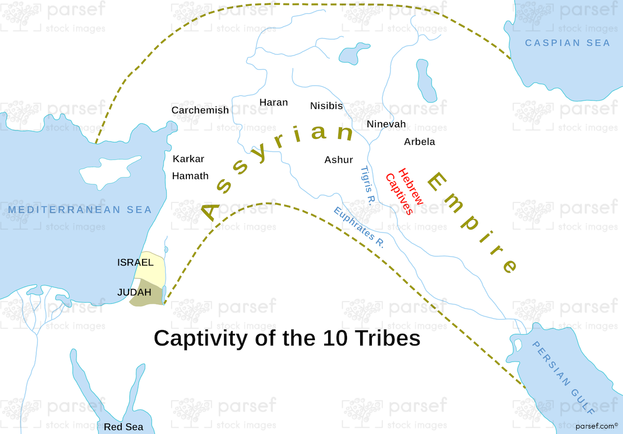 Captivity of the 10 Tribes Map | Clube Filatélico de Portugal