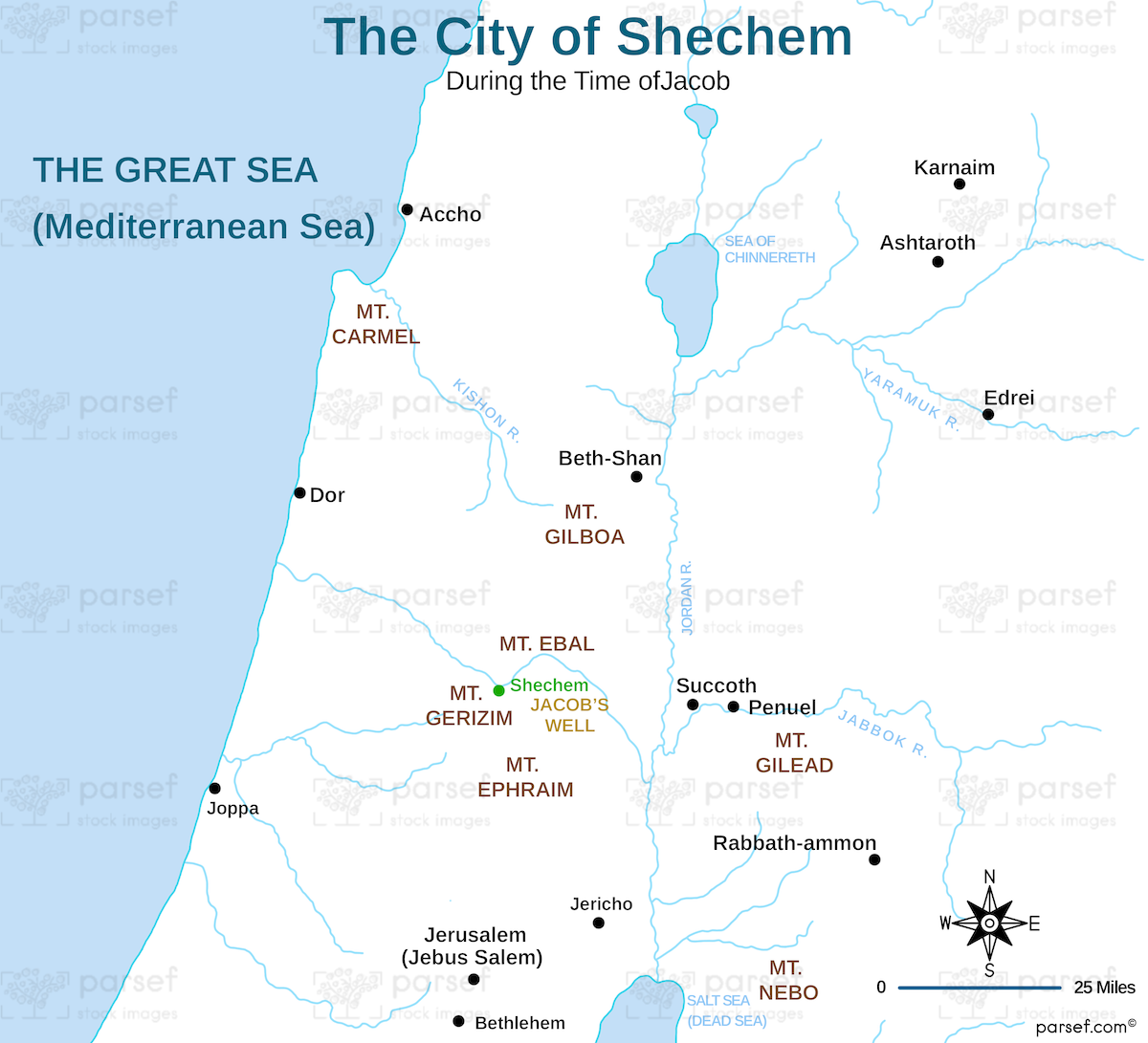 Genesis City of Shechem Map | Clube Filatélico de Portugal